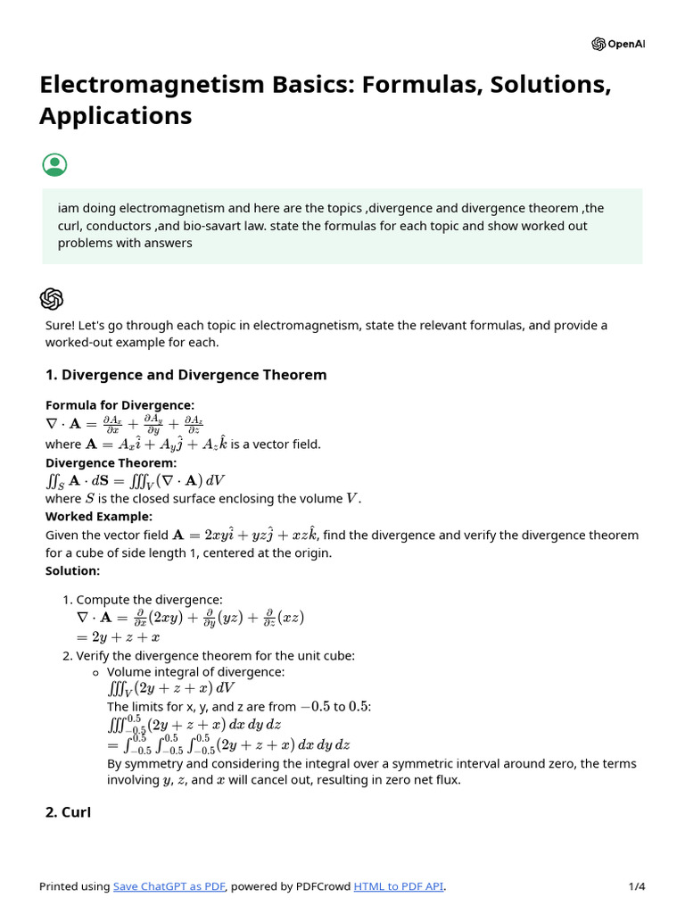 Electromagnetism Basics_ Formulas, Solutions, Applications | PDF ...