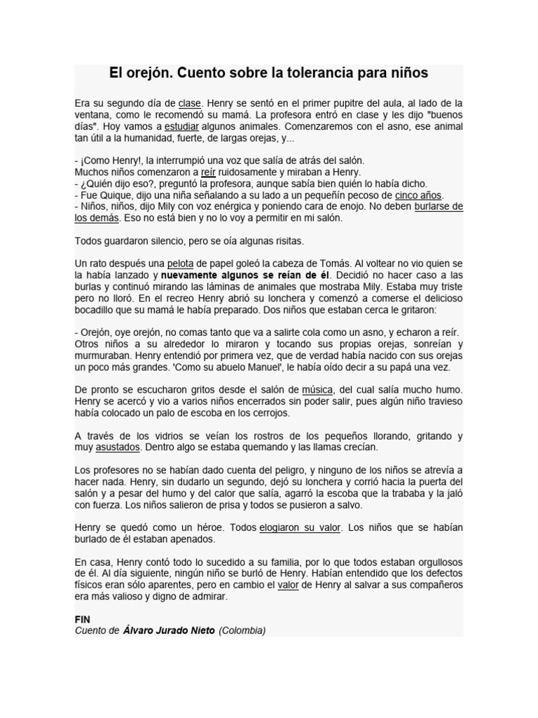 CUENTO TOLERANCIA | PDF