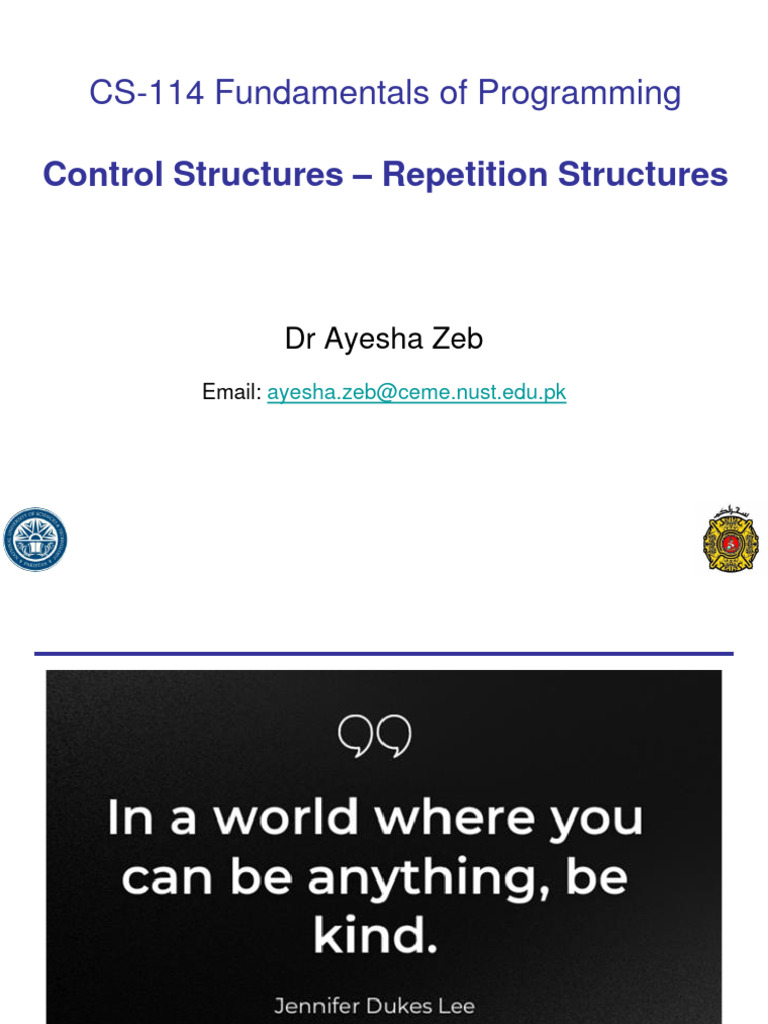 6-Lecture-FoP-Repetition Structures | PDF | Control Flow | Computer Programming
