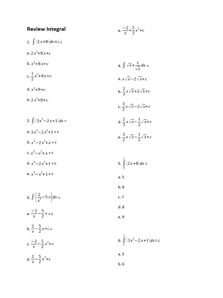 Review Integral | PDF
