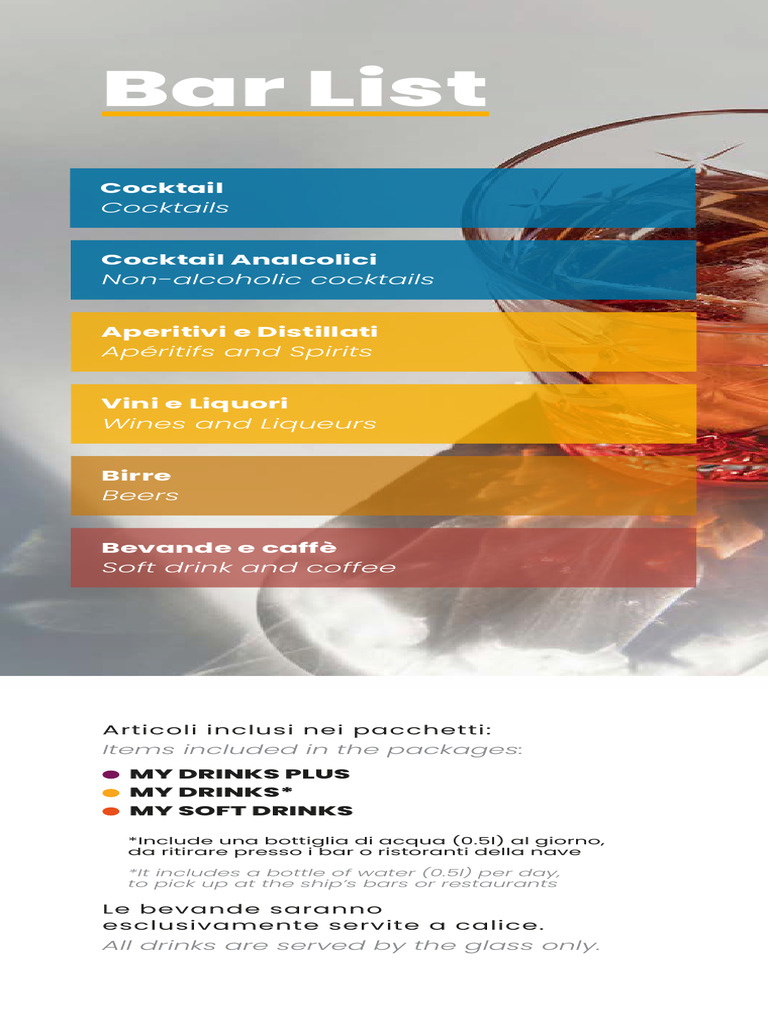 Bar List Standard | PDF | Soft Drink | Alcoholic Drinks