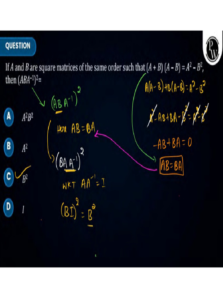 Matrices MCQ's | PDF