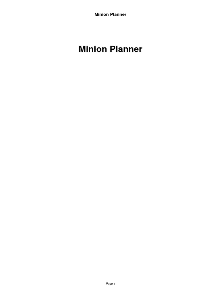 Minion Planner | PDF