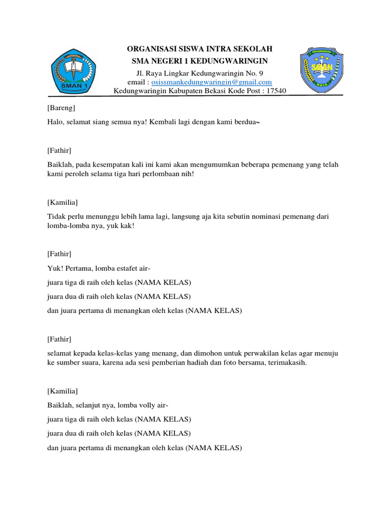 Teks Closing MC | PDF