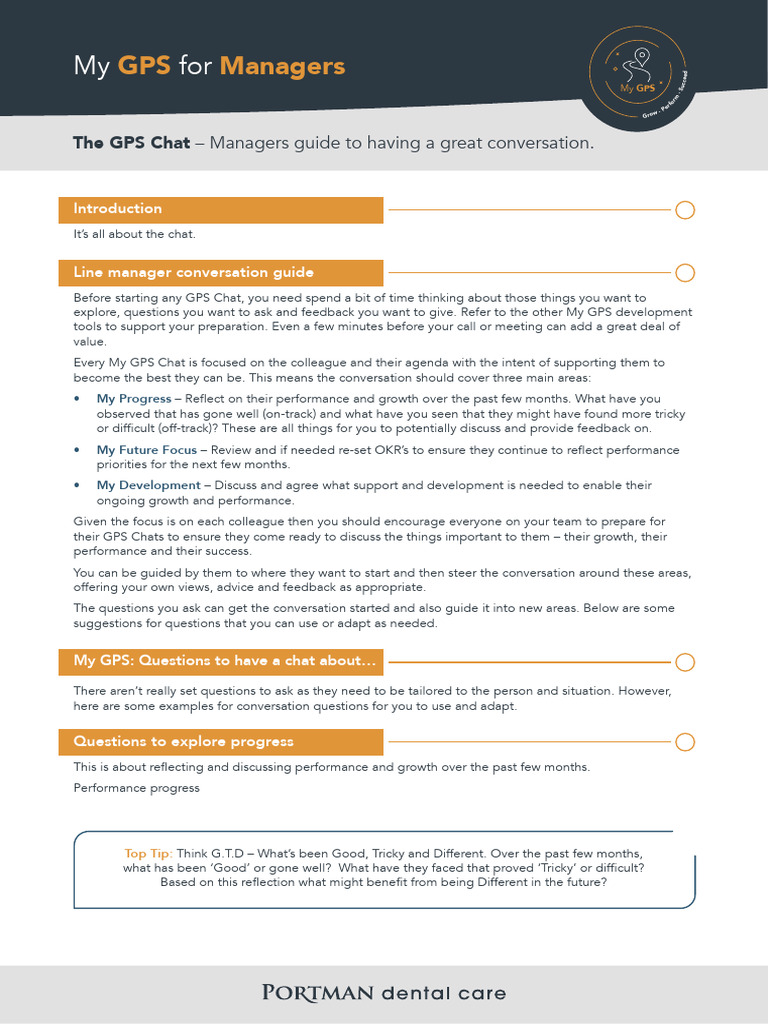06b PORTMAN My GPS - Having A Great GPS Chat - Managers Conversation Guide - PDF Download | PDF ...