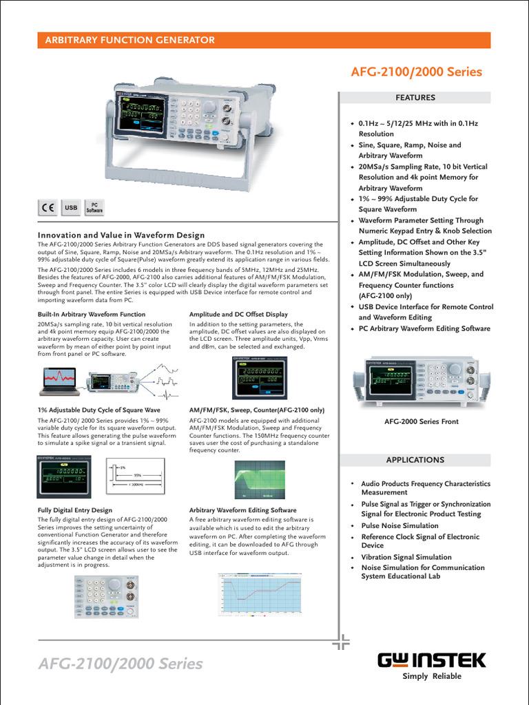 AFG-2000_AFG-2100 Serisi | PDF | Amplitude | Frequency Modulation