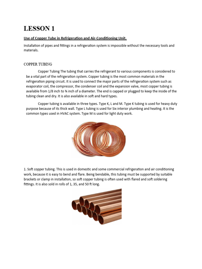 Lesson 1 | PDF | Pipe (Fluid Conveyance) | Soldering