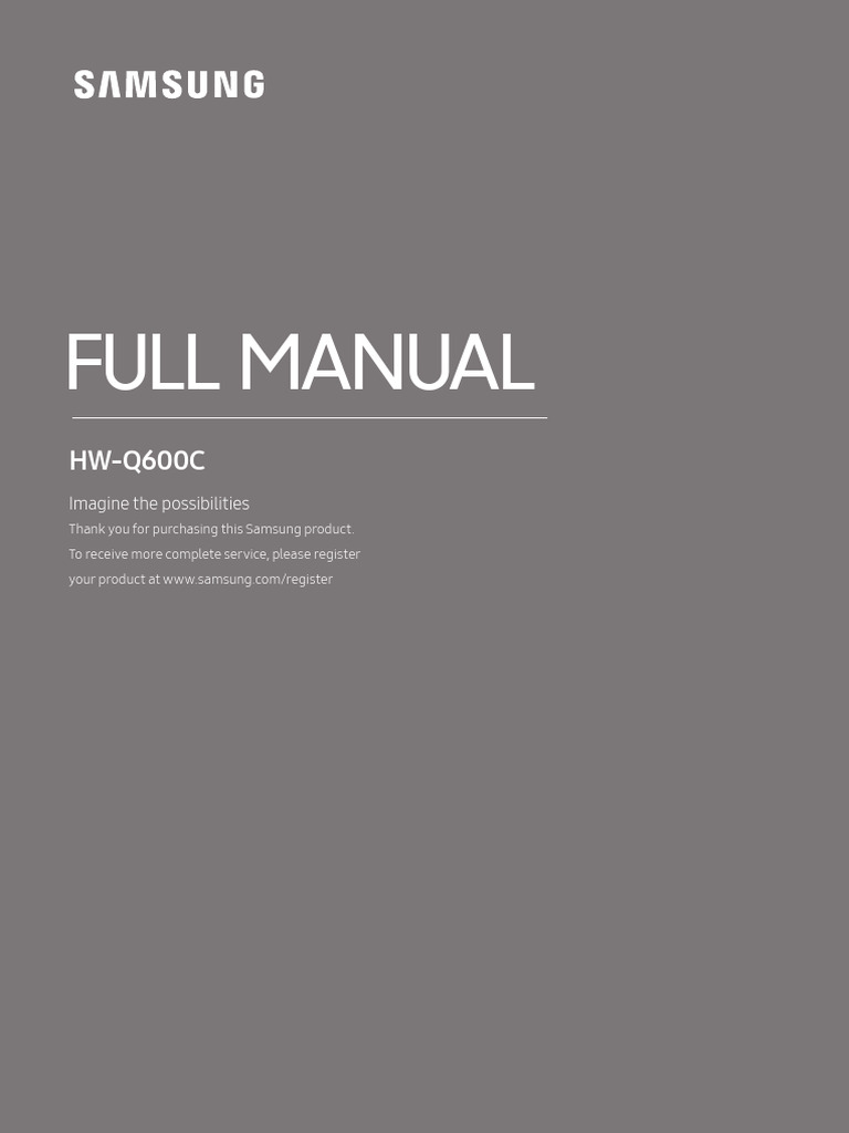 Full Manual: HW-Q600C | PDF | Hdmi | Usb