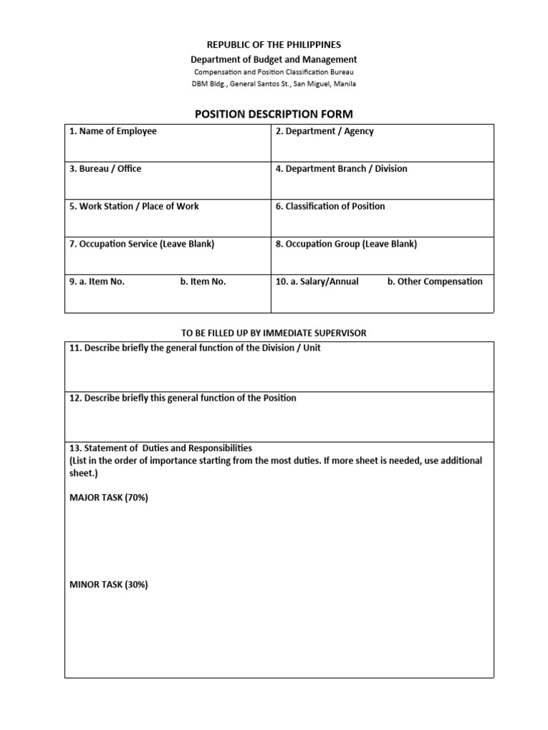Position Description Form | PDF | Business