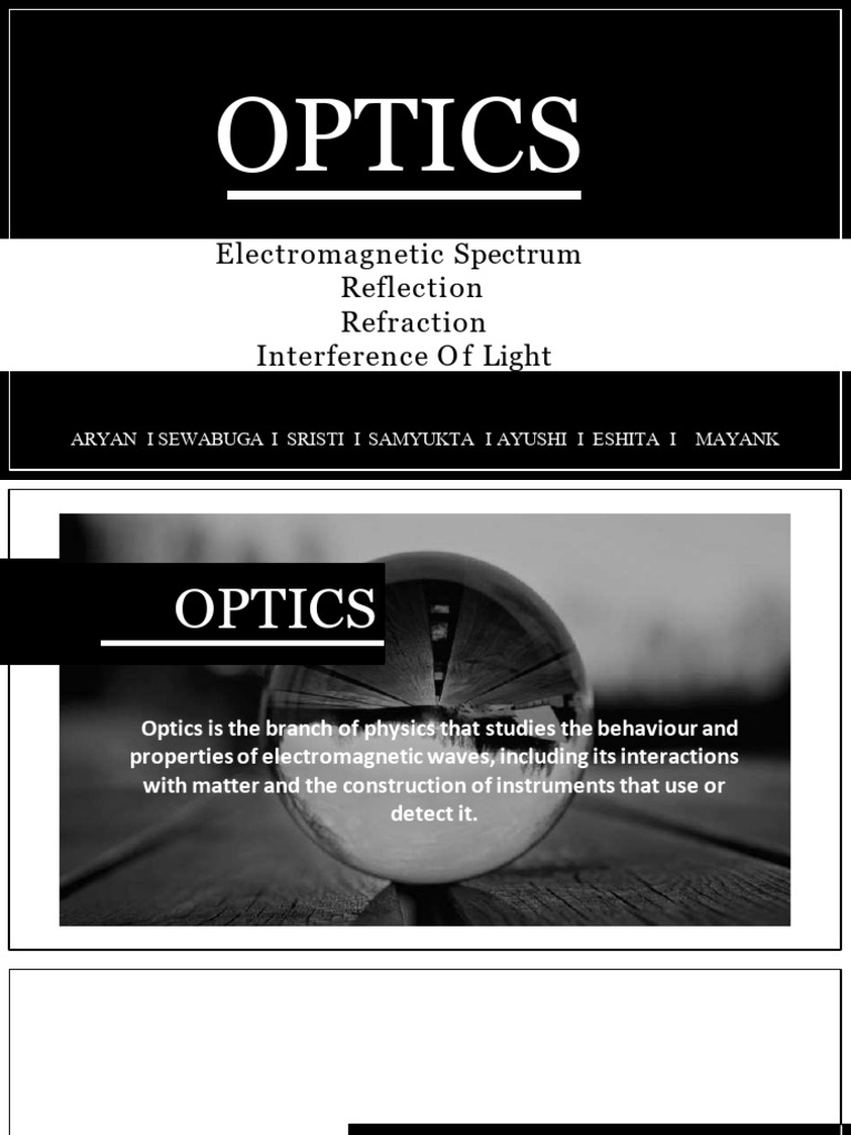 Understanding Optics: EM Spectrum & Light Behavior | PDF ...