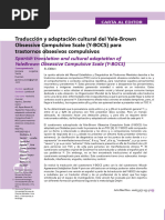 Escala de Yale-Brown de Trastorno Obsesivo-Compulsivo | PDF | Desorden ...