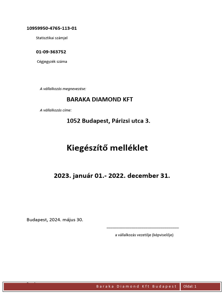 Baraka Kieg Melleklet 2023 | PDF