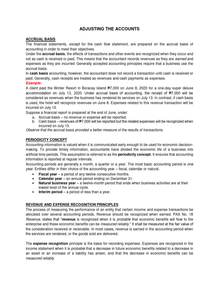 Adjusting The Accounts | PDF | Depreciation | Deferral