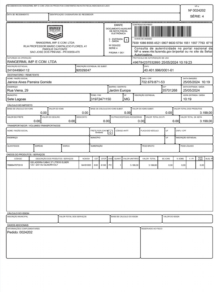 Nota Fiscal #0024202 | PDF