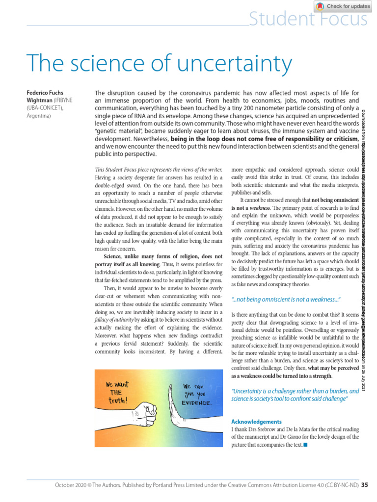 The science of uncertainty | Download Free PDF | Science | Uncertainty