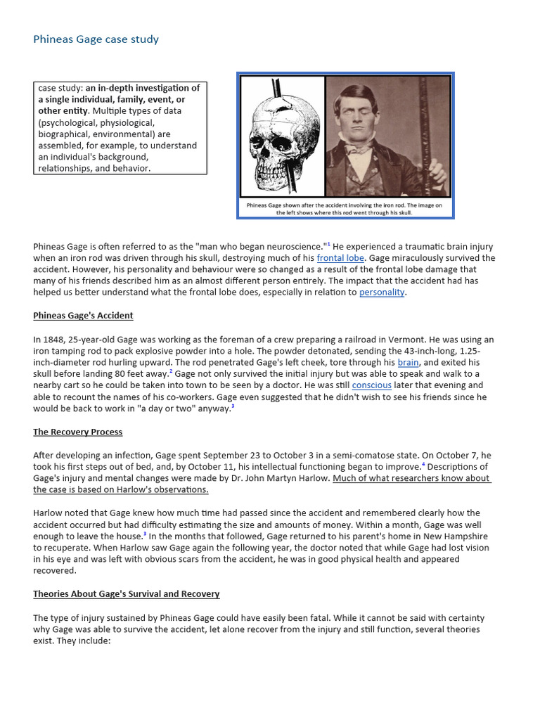 10 Phineas Gage Case Study | PDF | Neuroscience | Brain