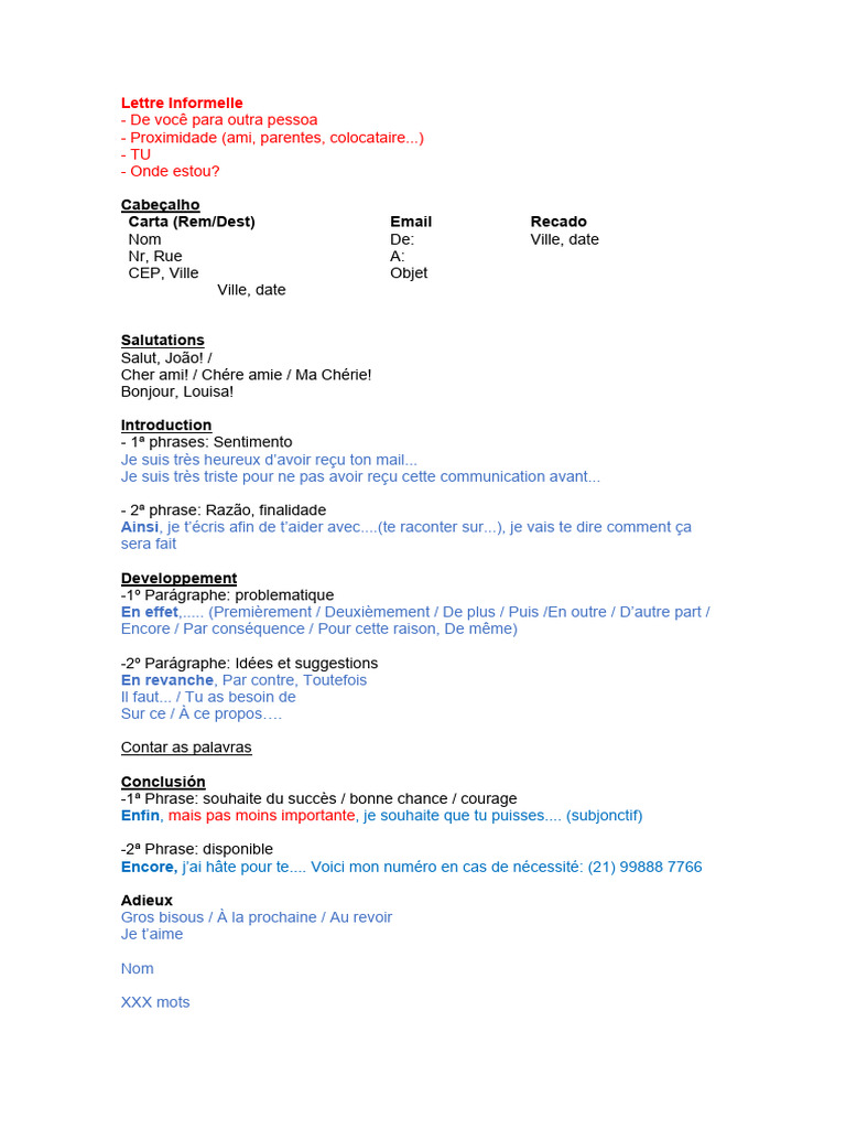 Guide pour Écrire une Lettre Informelle | PDF