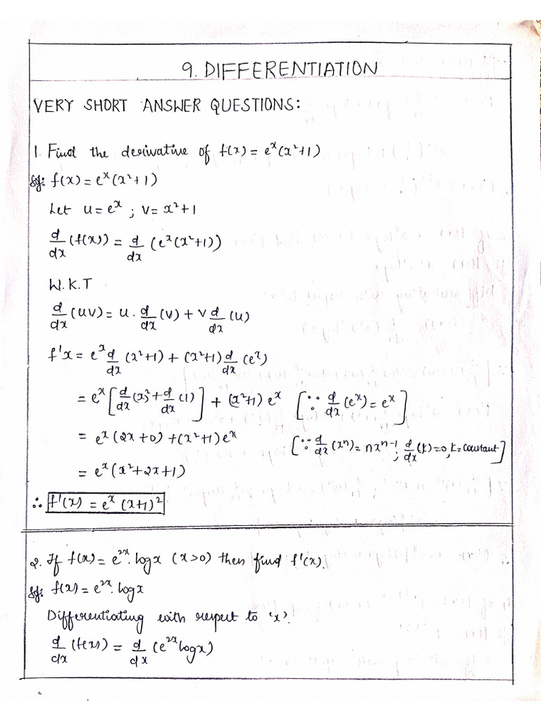9 Differentiation | PDF