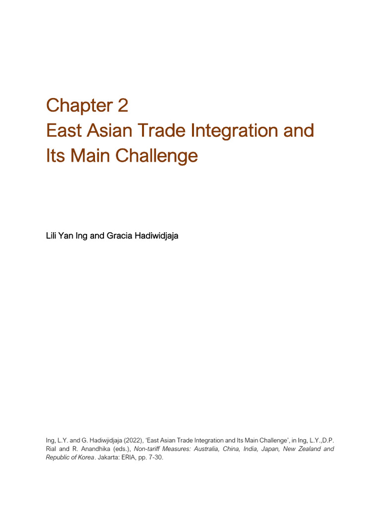 East Asian Trade Integration Challenges | PDF | Non Tariff Barriers To ...