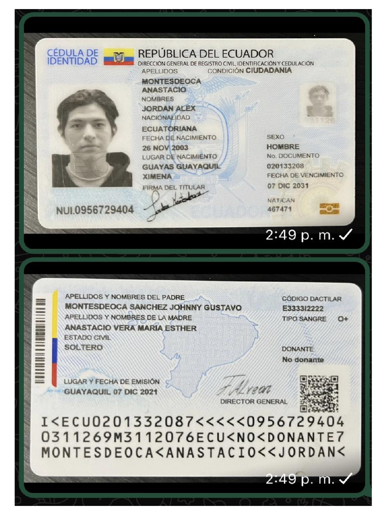 Cedula de Identidad | PDF