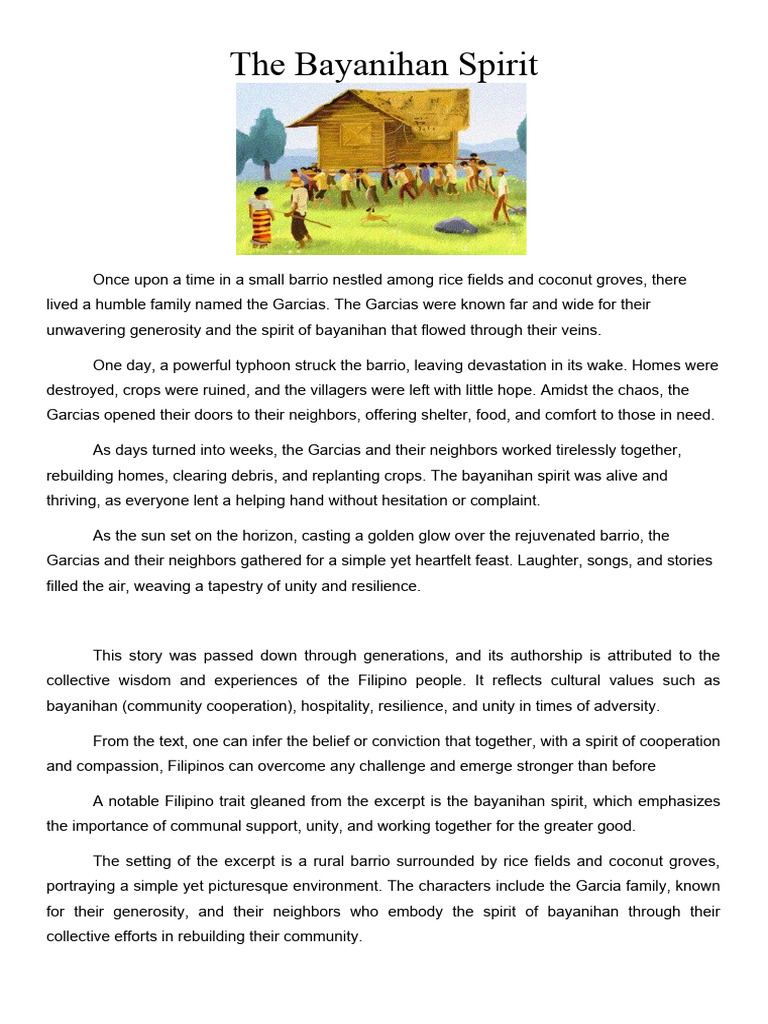 The Bayanihan Spirit | PDF | Philippines | Psychological Resilience