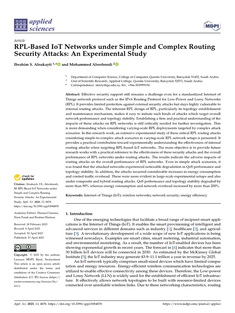 Alsukayti, 2023 | PDF | Routing | Computer Network
