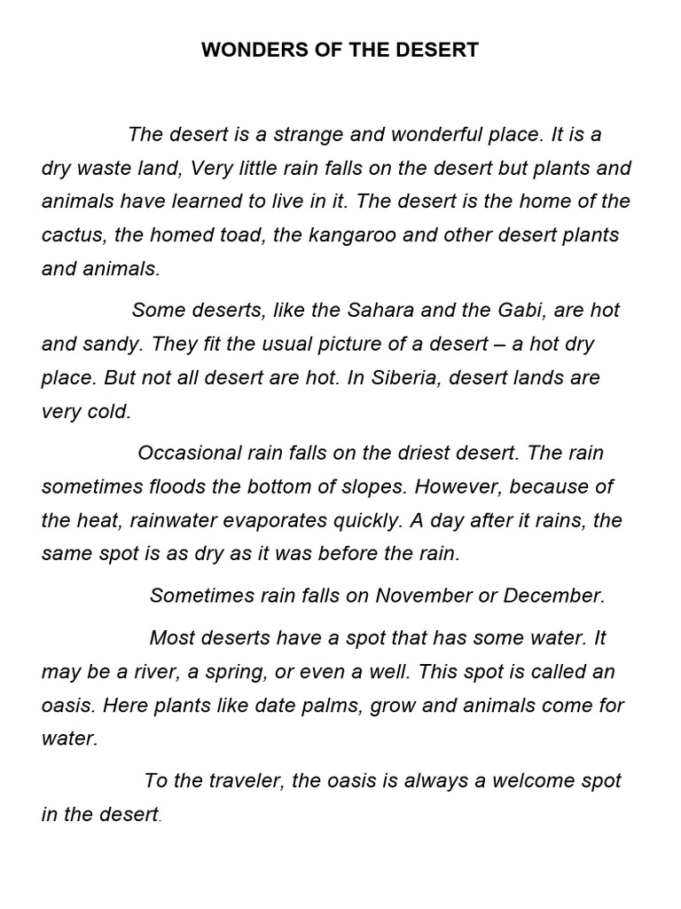 Wonders of The Desert | PDF