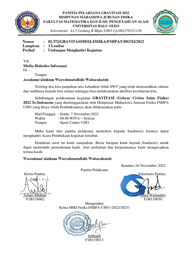 372 - Undangan Media Haluoleo Informasi | PDF | Sains & Matematika