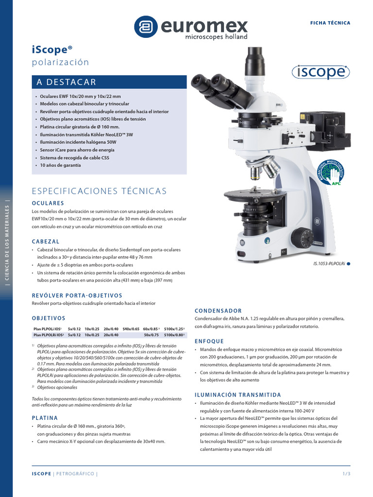 Iscope - Polarizacion - Platina Redonda | PDF | Óptica | Ingenieria ...