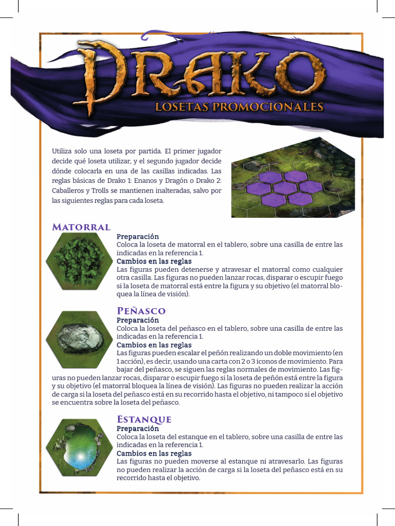 Reglas de Losetas para Drako 1 y 2 | PDF | Juego de azar | Juegos de mesa