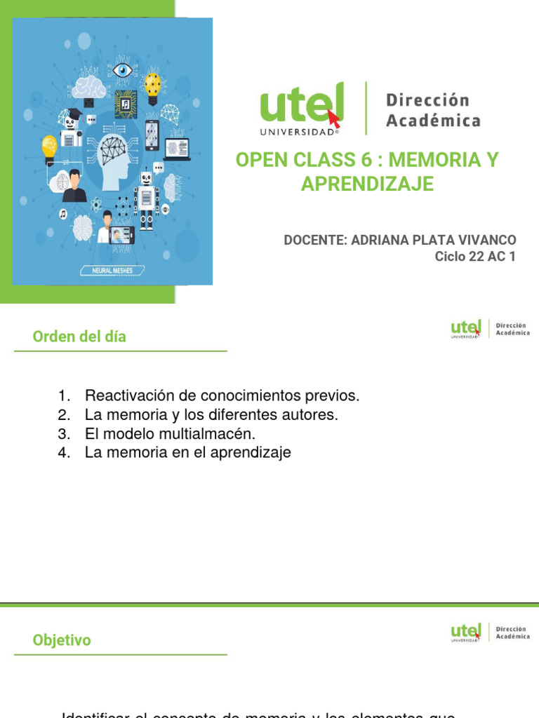 Presentación Memoria Y Aprendizaje Y M Pdf Memoria Aprendizaje
