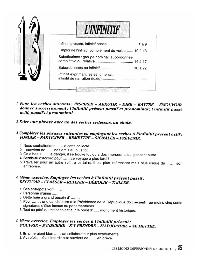 Infinitif | PDF