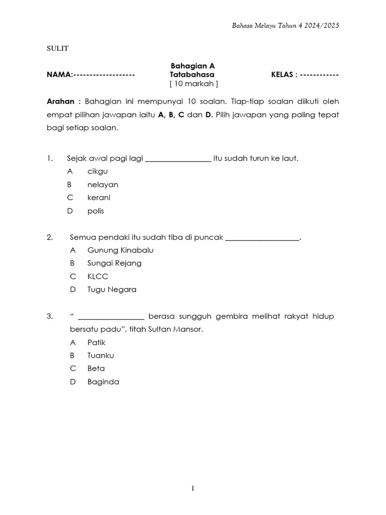 Bm Sjk Thn 4 Penggal 1 Kawi2024 Pdf
