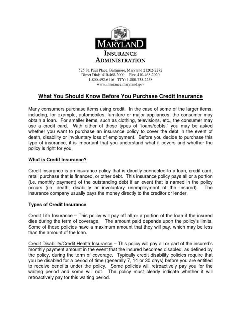 Credit Insurance: Key Considerations | PDF | Credit | Finance & Money ...