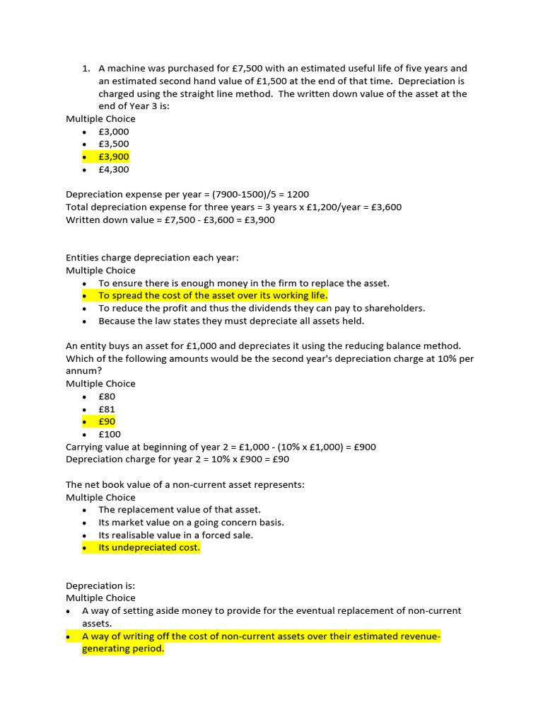 Mock Test 3 | PDF | Depreciation | Debits And Credits