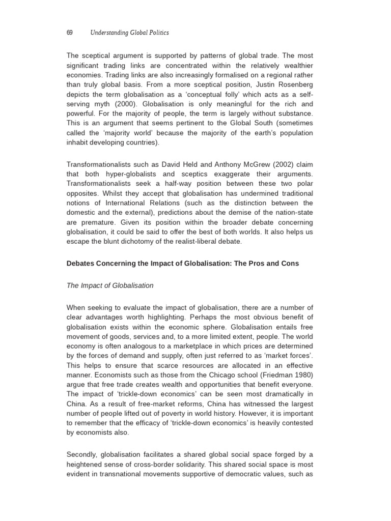 The Impacts of Globalisation | PDF | World Economy | Economic Globalization