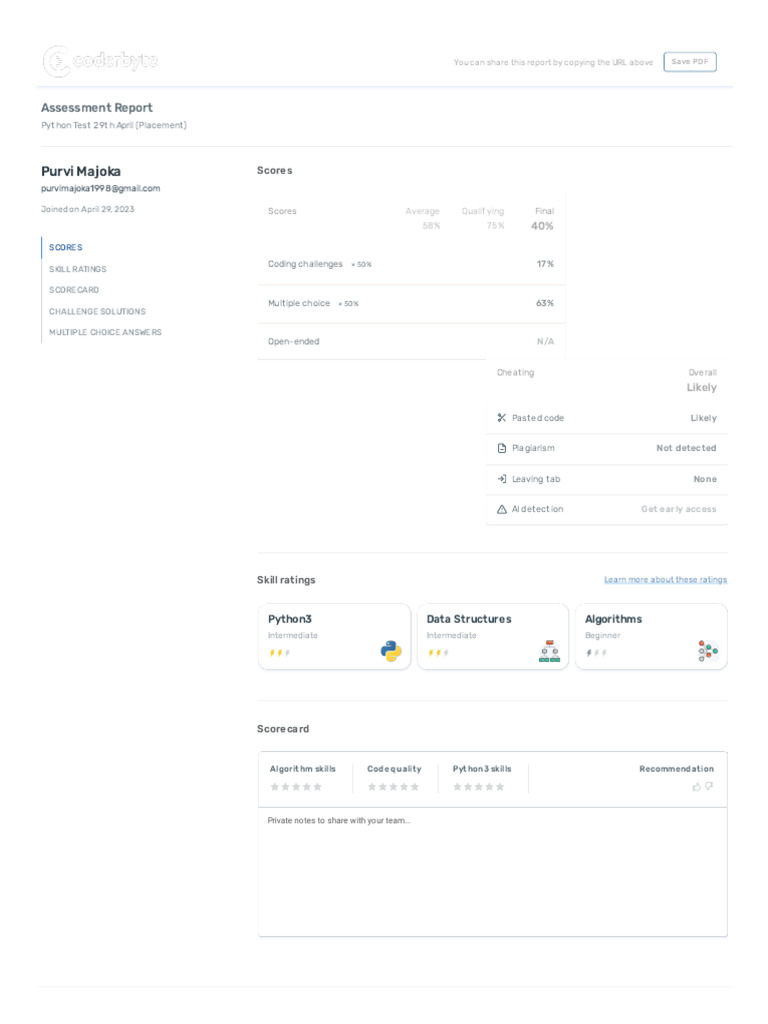 Coderbyte Report - Purvi Majoka | PDF | Control Flow | Python (Programming Language)