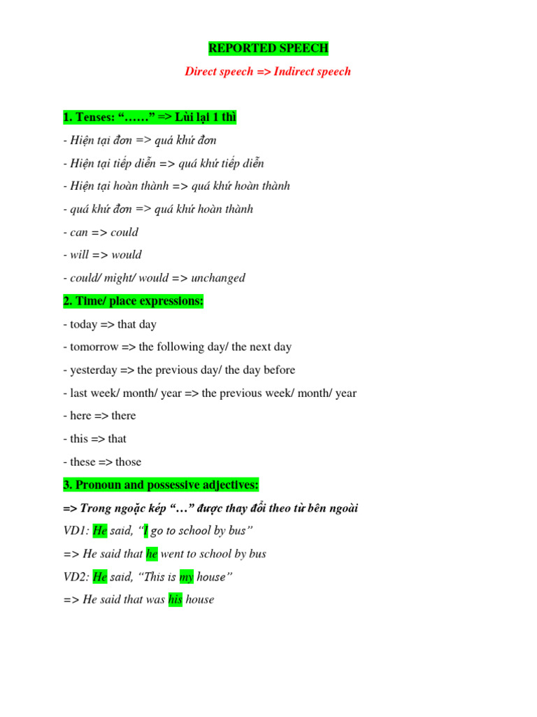 (TA2 - Compact) - Sentence Transformation - (Reported Speech ...