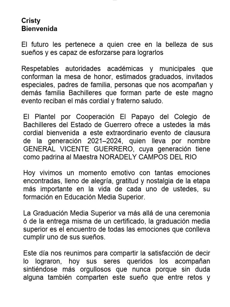 Programa de Clausura-2024 Papayo | PDF