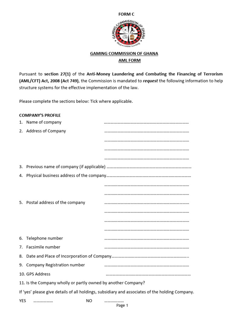 AML and Personality Note Forms | PDF | Subsidiary | Shareholders