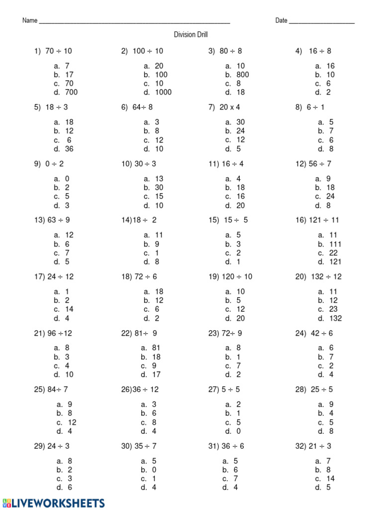Division Drills | PDF