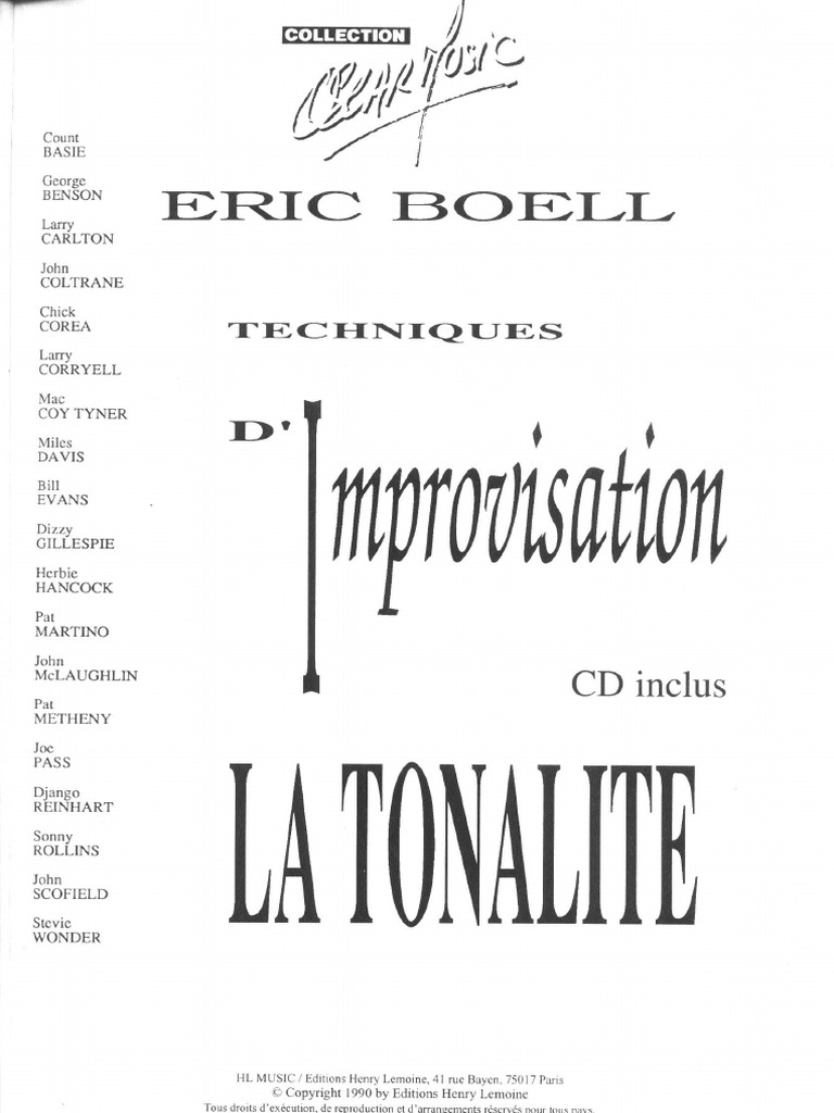 Eric Boell Techniques D Improvisation La Tonalite PDF | PDF