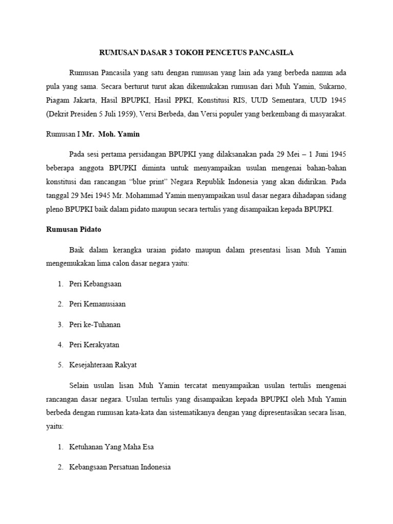 Rumusan Pancasila | PDF