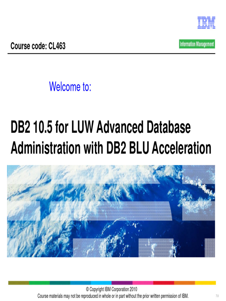 DB2 10.5 For LUW Advanced Database Administration With DB2 BLU Acceleration | PDF | Ibm Db2 ...