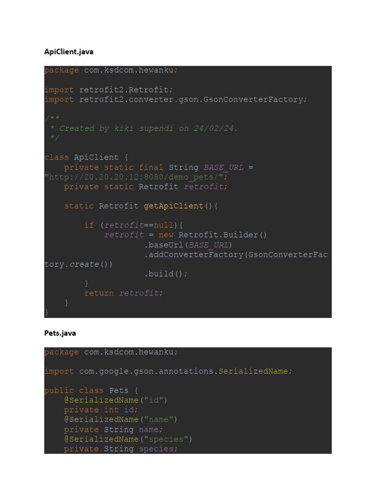 Script Java Pets | PDF | Computer Programming | Software