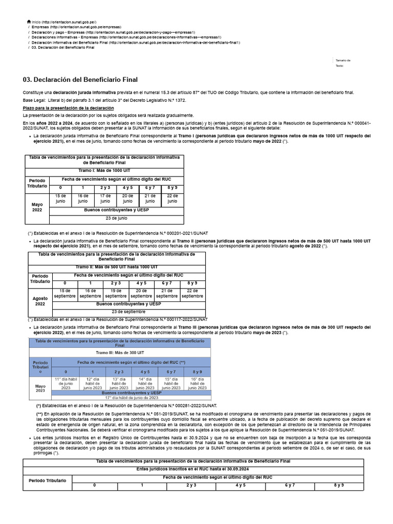 Declaración Del Beneficiario Final - ORIENTACION | PDF