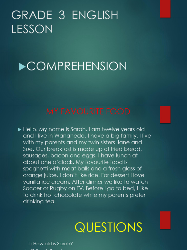 GRADE 3 ENGLISH E-Learning Composition. | PDF
