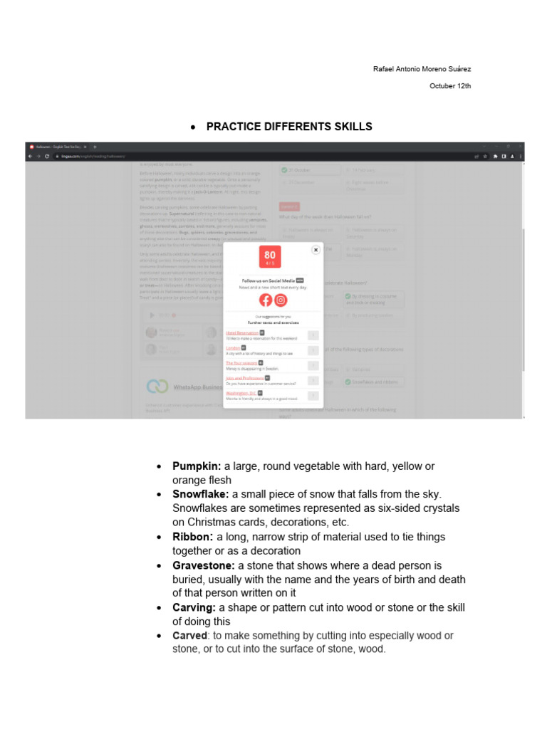 PRACTICE DIFFERENTS SKILLS | PDF