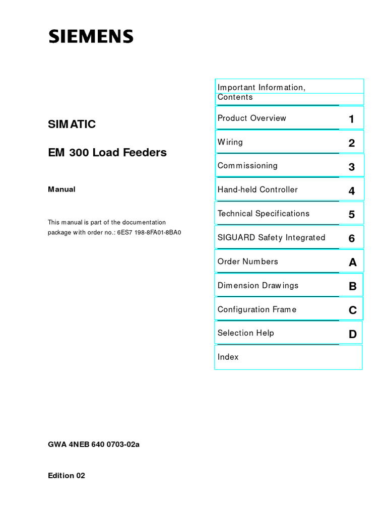 EM 300 Load Feeders Manual Guide | PDF | Electrical Connector ...