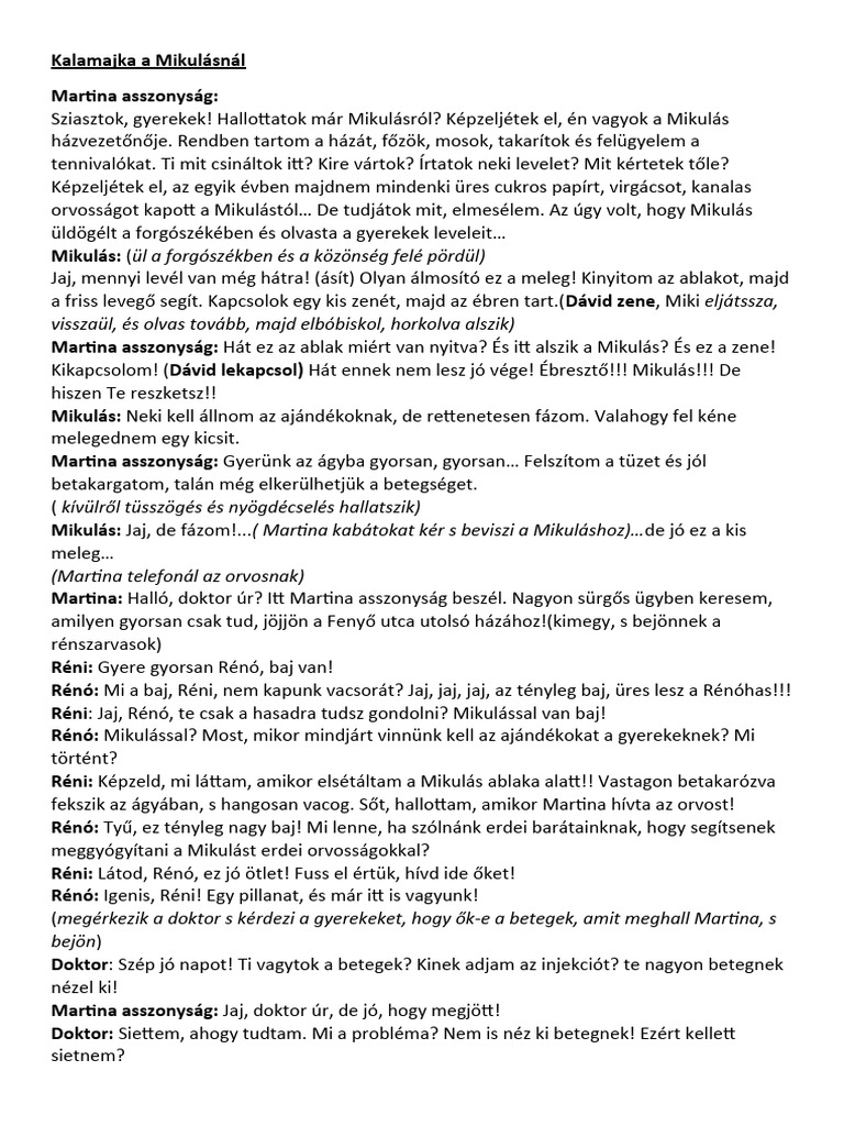 Mikulás Műsor | PDF